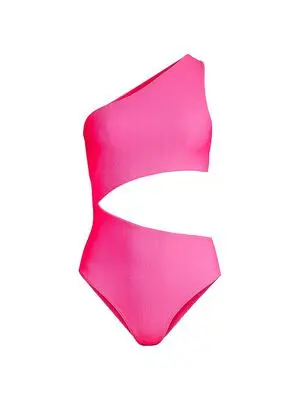 Beach Riot Celine Cutout Swimsuit Neon Pink