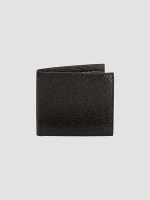 Thom Browne Pebble-grain Leather Bi-fold Wallet - Black