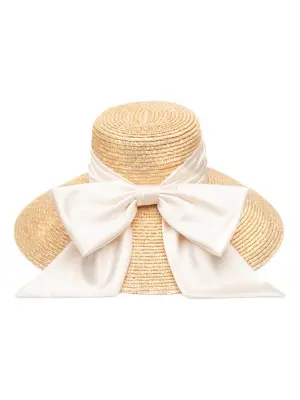 Eugenia Kim Mirabel Satin Bow Sunhat - Natural