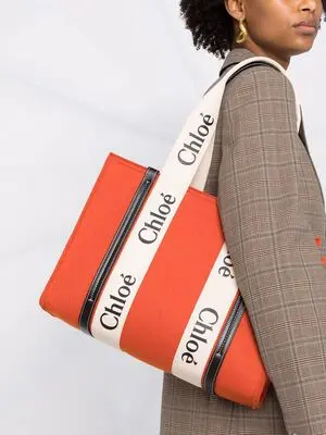 Chloé Woody Logo-trimmed Tote Bag