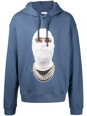 IH NOM UH NIT Face Print Hoodie - Blue