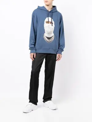IH NOM UH NIT Face Print Hoodie - Blue