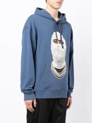 IH NOM UH NIT Face Print Hoodie - Blue