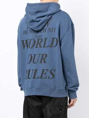 IH NOM UH NIT Face Print Hoodie - Blue