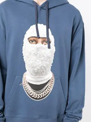 IH NOM UH NIT Face Print Hoodie - Blue