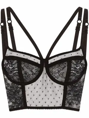 Dolce & Gabbana Lace Bustier Top - Black