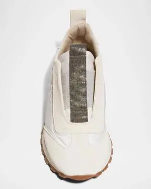 Brunello Cucinelli Mixed Leather Runner Sneakers - White