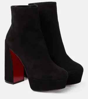 CHRISTIAN LOUBOUTIN Movida 130 Suede Ankle Boots - Black