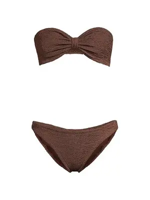 Hunza G Jean Bow Two-piece Bikini Set Chocolate