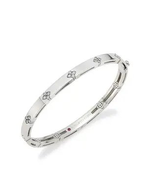 Roberto Coin Love In Verona 18k & 0.15 Tcw Diamond Bangle Bracelet - White Gold