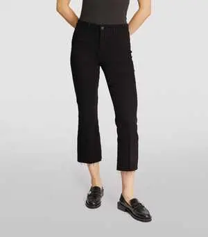 L'Agence Kendra Cropped Flare Jeans - Black