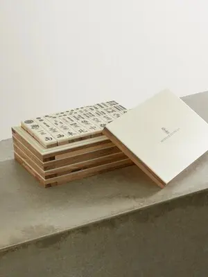 Brunello Cucinelli Walnut Wood And Krion Mahjong Set