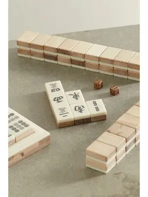 Brunello Cucinelli Walnut Wood And Krion Mahjong Set