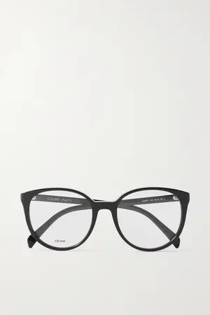 Celine Round-frame Acetate Optical Glasses - Black