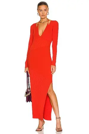 tangerine ribbed dress Tangerine Solidad Dress