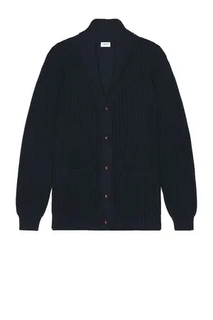GHIAIA Marinaio Shawl Collar Cardigan - Navy