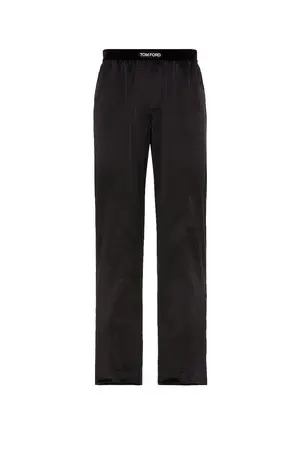 TOM FORD Tom Ford Silk Pajama Pants Wide Leg In Black Black