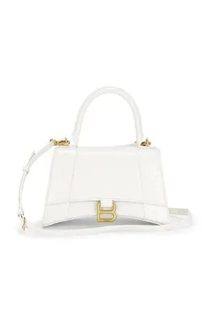 Balenciaga Small Hourglass Top Handle Bag - White