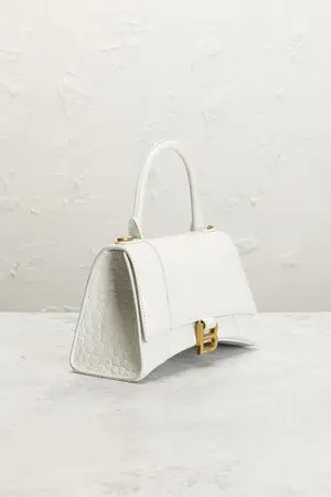 Balenciaga Small Hourglass Top Handle Bag - White