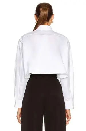 Alaïa Cotton Poplin Long Sleeve Top