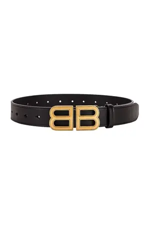 Balenciaga Bb Hourglass Leather Belt - Black