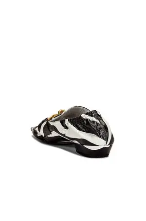 Bottega Veneta Madame Mocassins - White Zebra