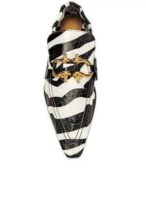Bottega Veneta Madame Mocassins - White Zebra
