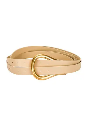 Bottega Veneta Leather Belt - Porridge & Gold