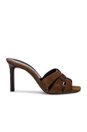 Saint Laurent Saint Laurent Tribute Mules In Brown Land