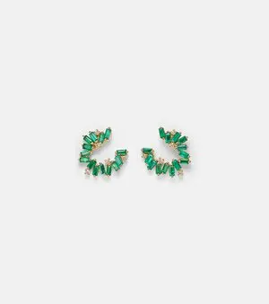 SUZANNE KALAN Izzy Sideway Spiral Earrings - Green