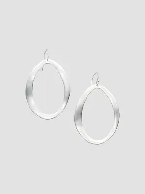 Ippolita Classico Sterling Wavy Oval Drop Earrings - Silver