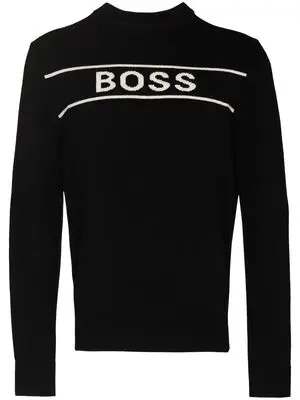 BOSS Intarsia Knit-logo Jumper