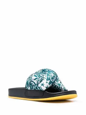 La DoubleJ Treccia Slide Sandals - Blue