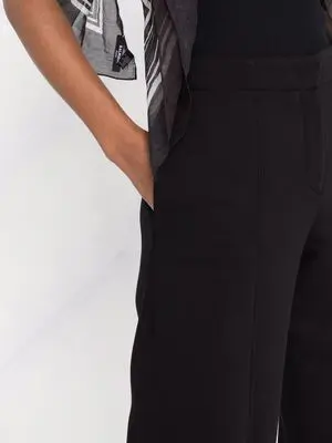 FERRAGAMO High-waisted Wool Blend Trousers - Black