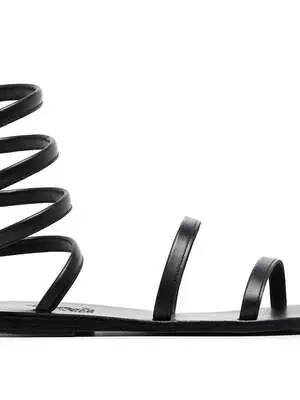 ANCIENT GREEK SANDALS Ofis Ankle-wrap Sandals - Black