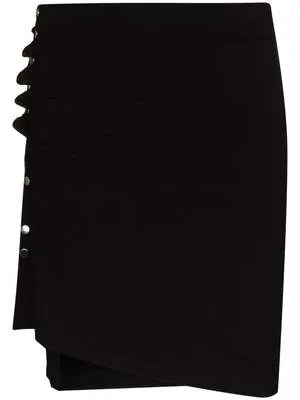 Rabanne Ruched Detail Mini Skirt - Black