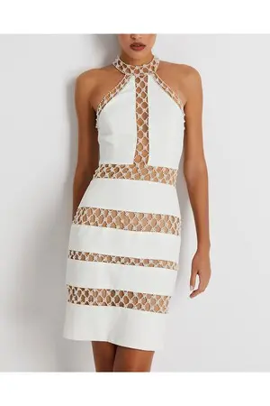 PatBO Pearl-beaded Mini Dress