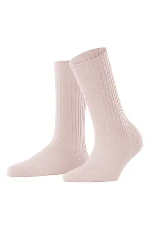 Falke Cosy Wool-cashmere Blend Boot Socks - Light Pink