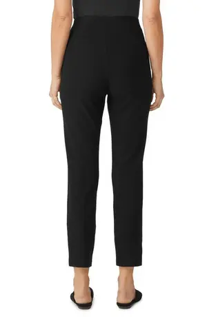 Eileen Fisher High Waist Slim Ankle Pant - Black
