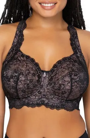 CURVY COUTURE Luxe Lace Wireless Bralette - Black Hue