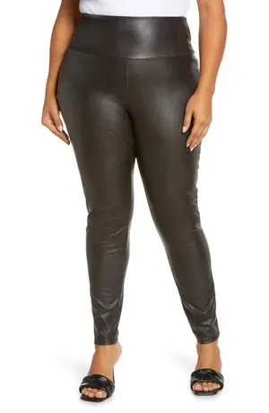 Naked Wardrobe Faux Leather High Waist Leggings