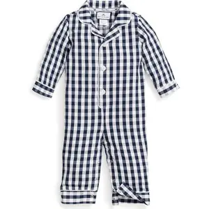 PETITE PLUME Gingham Romper - Navy