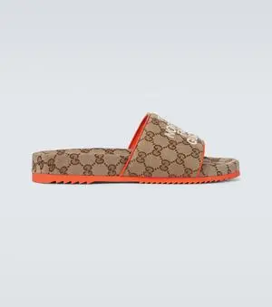 Gucci The North Face X Gucci Canvas Slides Beige