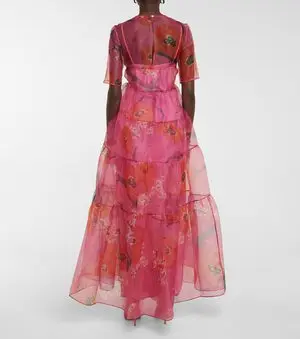Staud Hyacinth Floral Organza Maxi Dress