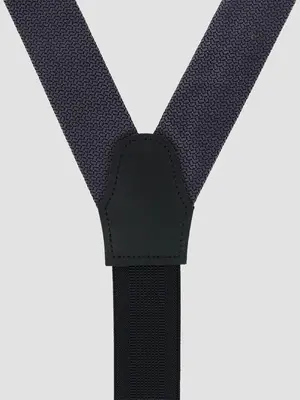 Trafalgar Monte Bello Interlocked Silk Suspenders - Grey