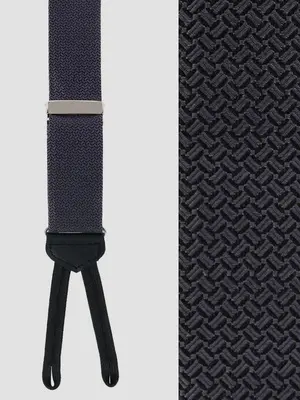 Trafalgar Monte Bello Interlocked Silk Suspenders - Grey