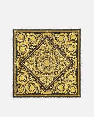 Versace Printed Cashmere-blend Fringed Shawl 140 Cm