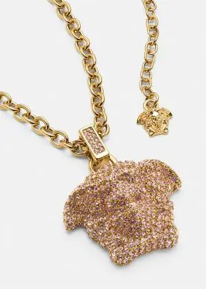 Versace La Medusa Crystal Embellished Chain Necklace