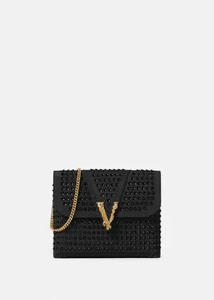 Versace Virtus Suede Crystal Clutch