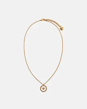 Versace Versace Medusa Enamel Pendant Necklace White